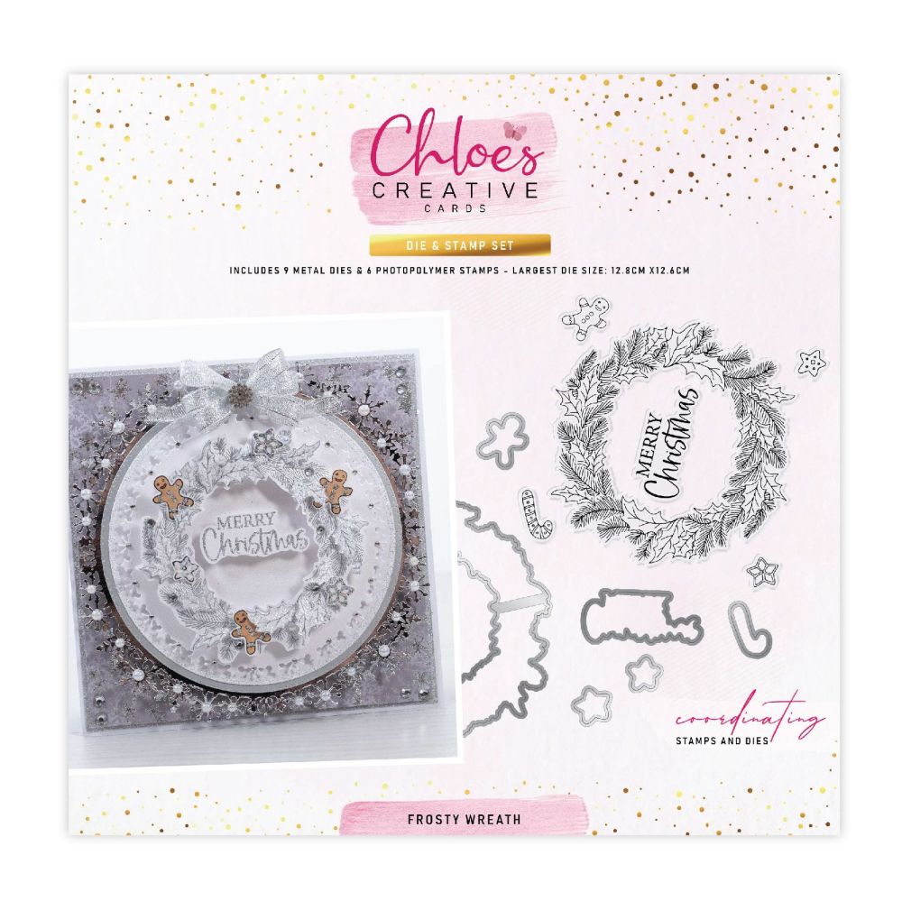 Chloes Creative Cards Die & Stamp Set – Frosty Wreath | Craft Bliss