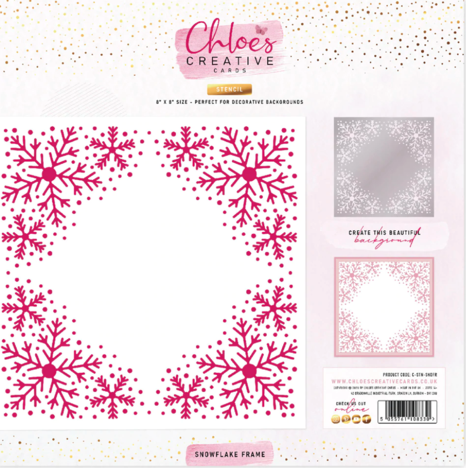 Chloes Creative Cards - (8 x 8) - Snowflake Frame | Craft Bliss