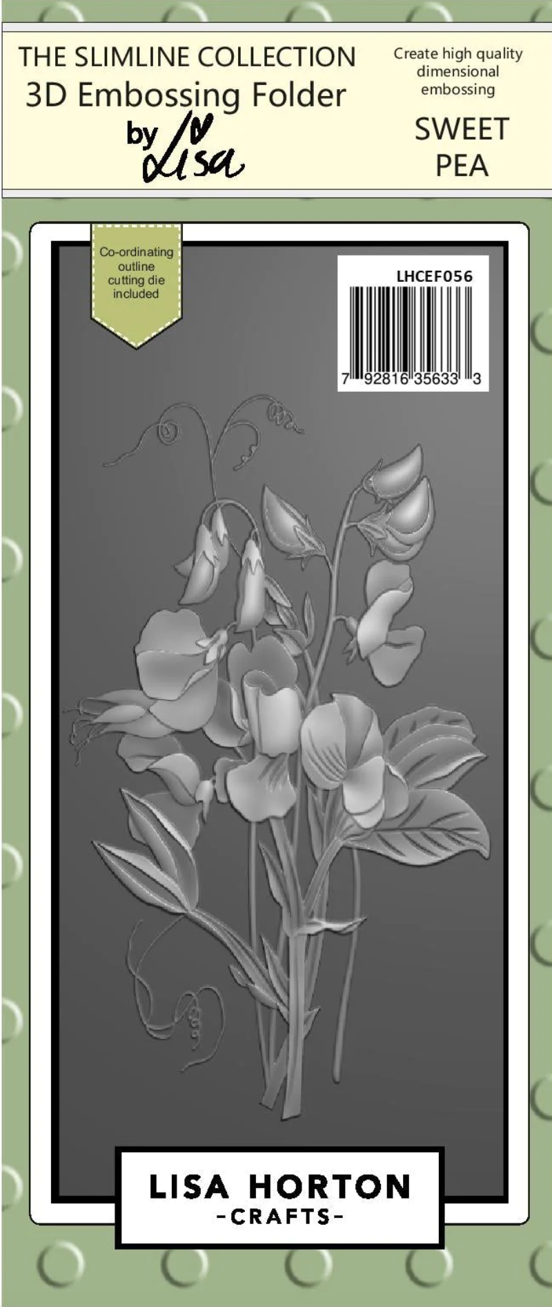 Lisa Horton Sweet Pea 3D Embossing Folder with Die LHCEF056 | Craft Bliss