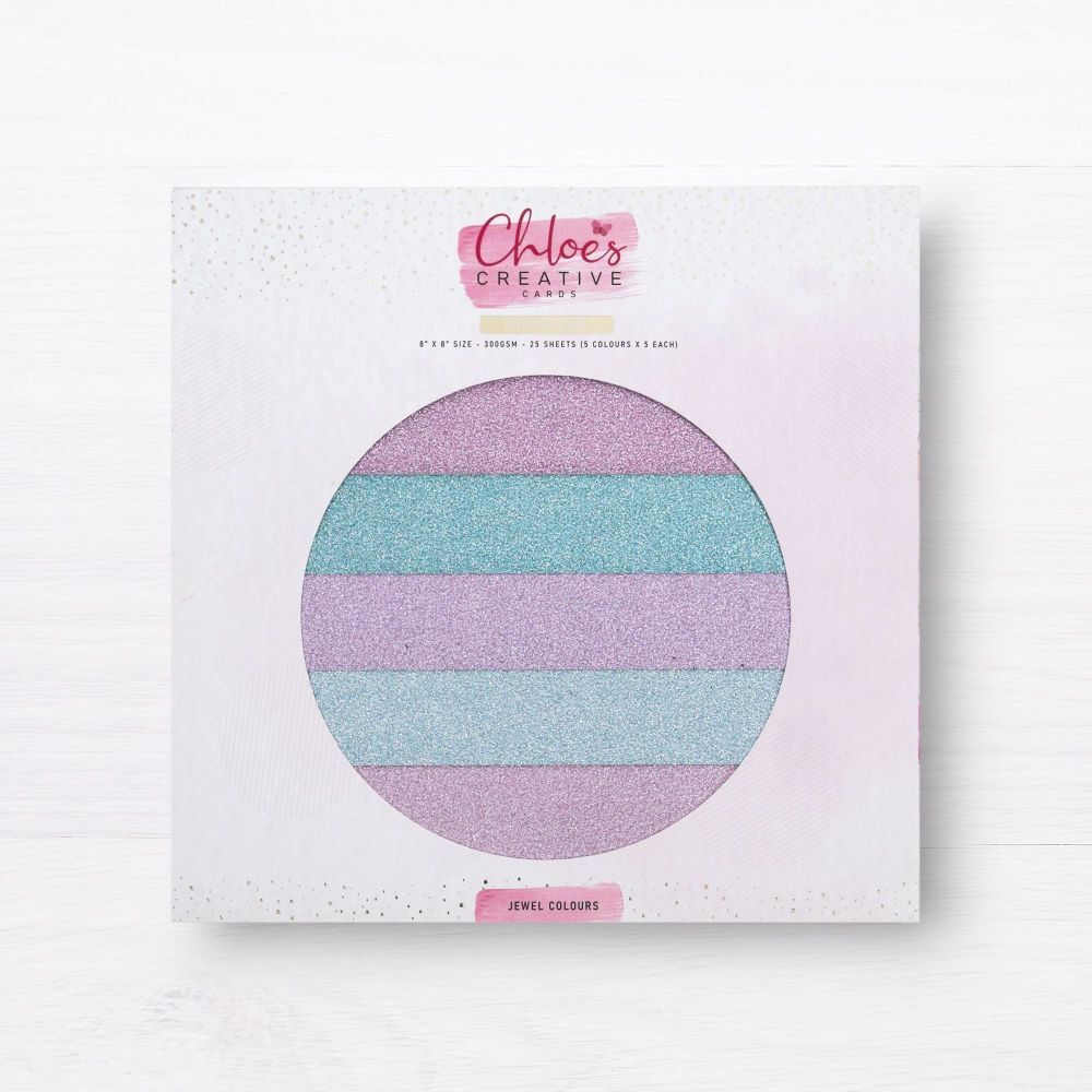 Chloes Creative Cards Glitter Card Pad (8 x 8) - Jewel Colours | Craft ...