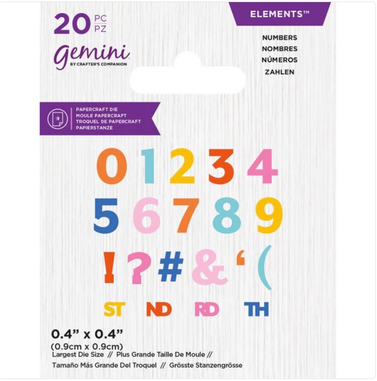 Gemini - Mini Die Set - Numbers GEM-MINI-DIE-003 | Craft Bliss