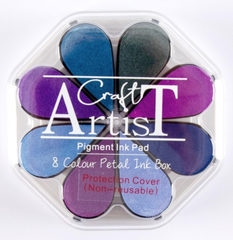 Craft Artist Pigment Ink Pads 8 Colour Petal Ink Box - Winter | Craft Bliss