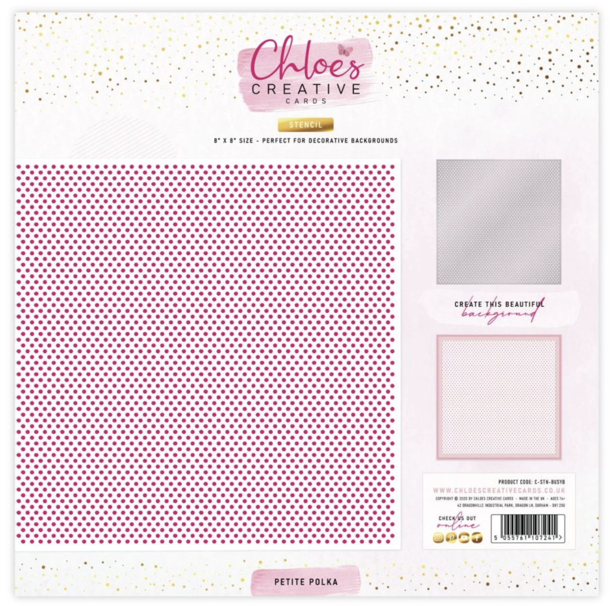 Chloes Creative Cards Petite Polka Stencils by Chloe (8 x 8) | Craft Bliss