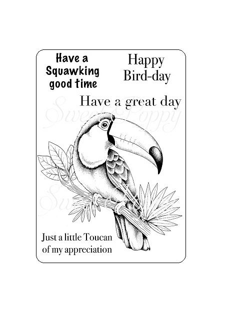 Sweet Poppy Toucan A5 Stamp | Craft Bliss