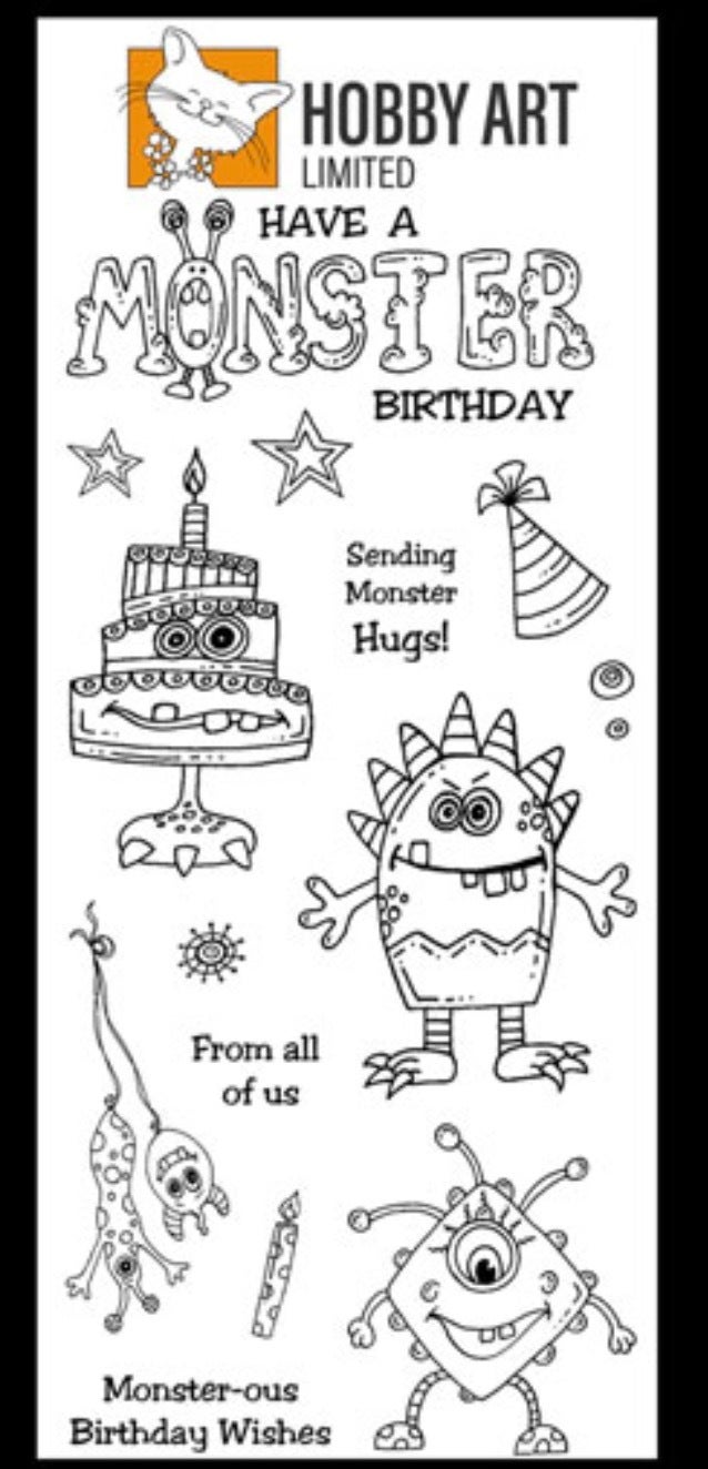 Hobby Art Stamps Monster Birthday Stamp Set CS263D | Craft Bliss
