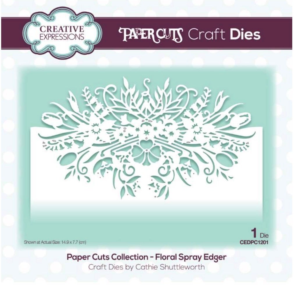 Creative Expressions Paper Cuts Floral Spray Edger CEDPC1201 | Craft Bliss