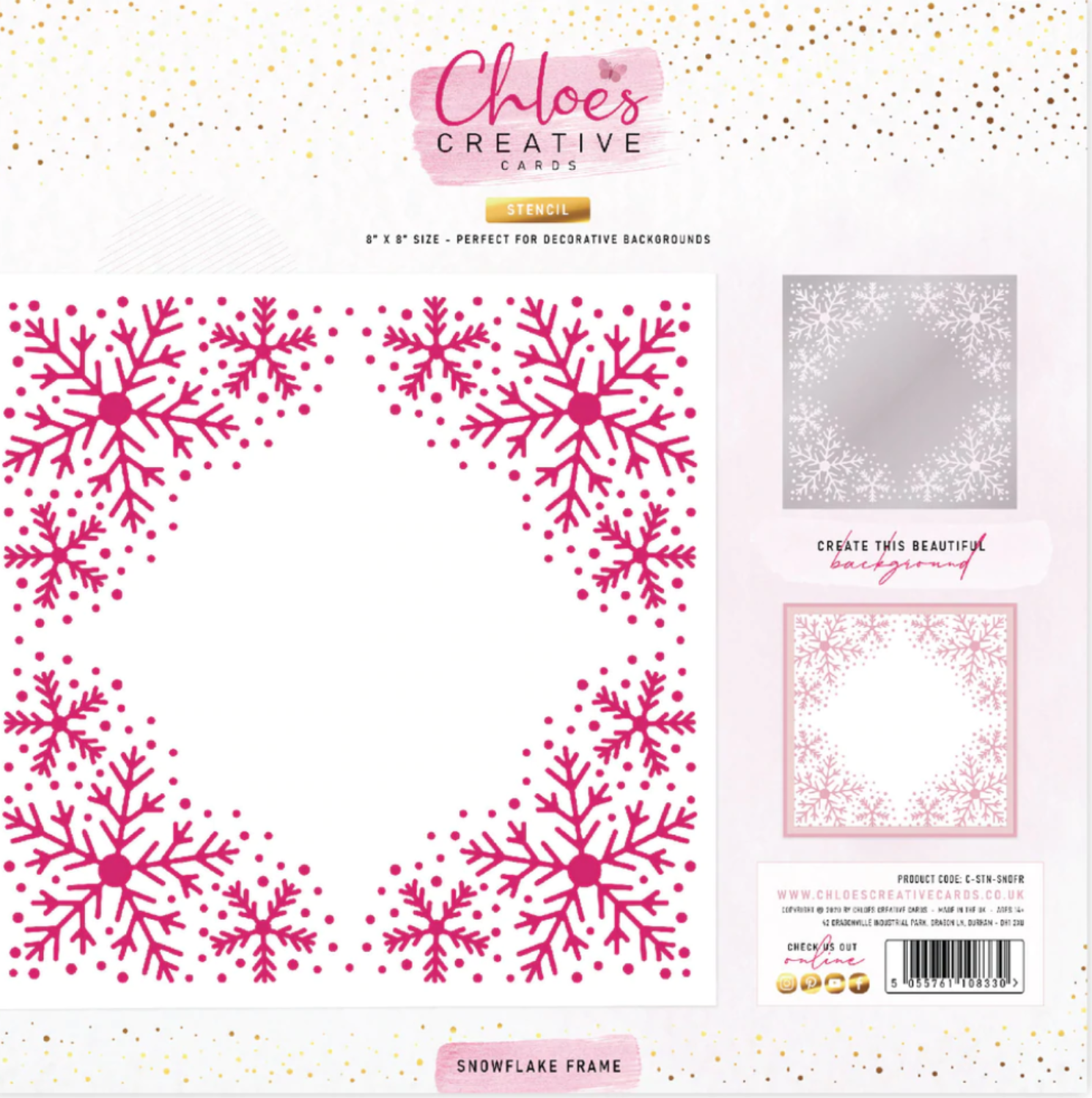 Chloes Creative Cards - (8 x 8) - Snowflake Frame | Craft Bliss